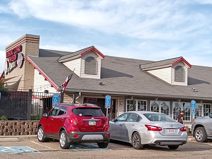 The iconic green lizard welcomes hungry travelers to this Copley institution. Like a beacon of wing-fueled hope on the Ohio horizon.
