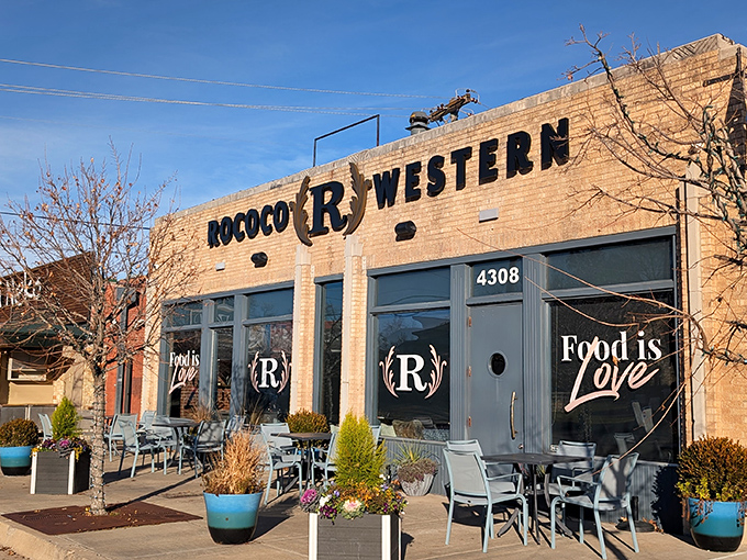 Twinkling lights and a welcoming glow &ndash; Rococo on Western transforms from unassuming brick storefront to culinary beacon after sunset.