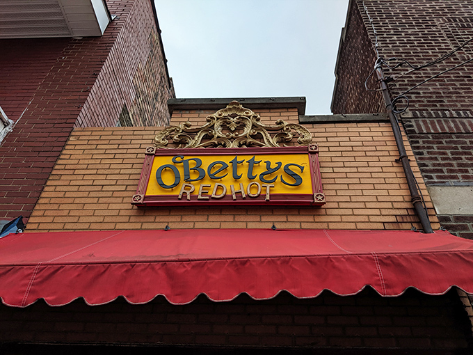 The unassuming storefront of O'Betty's beckons like a red-awninged oasis in Athens. This tiny hot dog temple proves great things come in small packages.