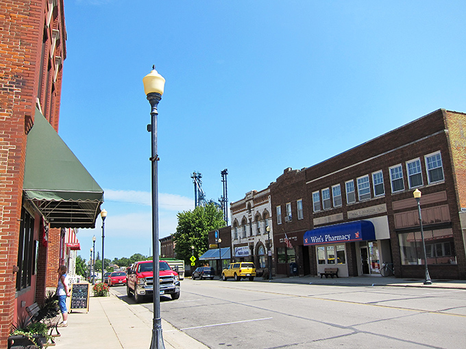 Main Street Harmony whispers stories of simpler times, where brick buildings stand proud against Minnesota's blue skies. Small-town America at its most authentic.