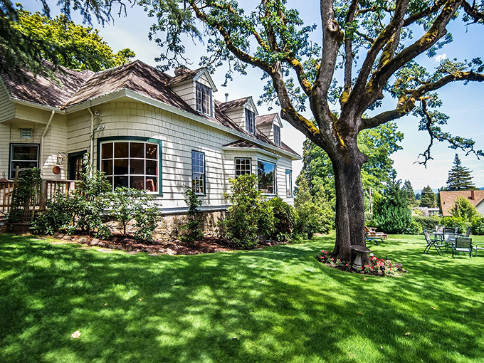 The Campbell House's elegant entrance welcomes you with a staircase that practically whispers, "Yes, you're fancier than your normal self here." 