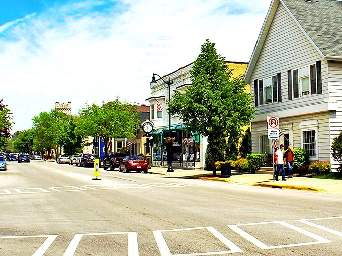 Cedarburg's historic downtown buildings tell stories in brick and mortar. This furniture store exemplifies the town's commitment to preserving its architectural heritage while keeping businesses thriving.