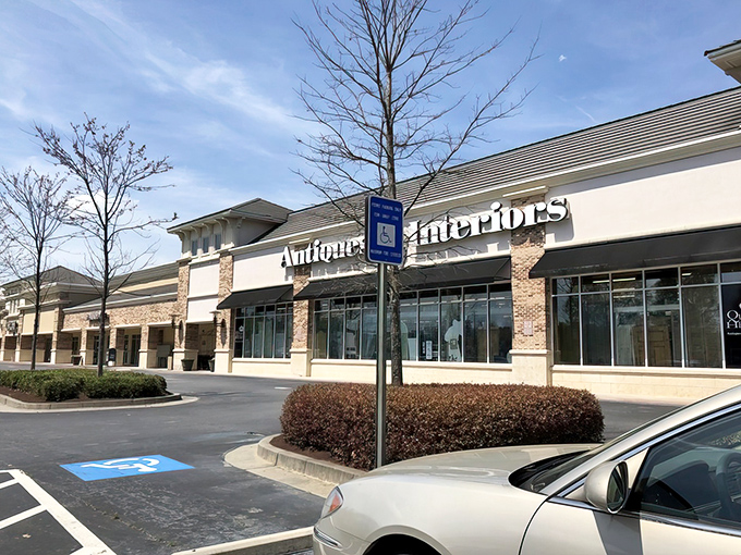 The unassuming storefront hides a universe of treasures within. Like finding a secret wardrobe to Narnia, but instead of a lion, you'll meet vintage teacups and retro lamps.