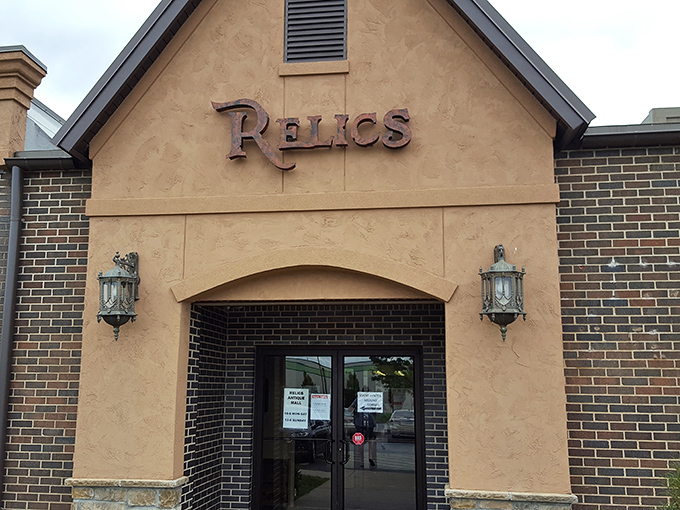 The humble brick entrance to Relics belies the time-traveling adventure waiting inside &ndash; Missouri's own TARDIS of treasures and trinkets.