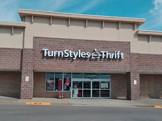 The unassuming storefront of TurnStyles Thrift belies the wonderland of treasures waiting inside. Like a secondhand Narnia, this portal promises adventures in bargain hunting.