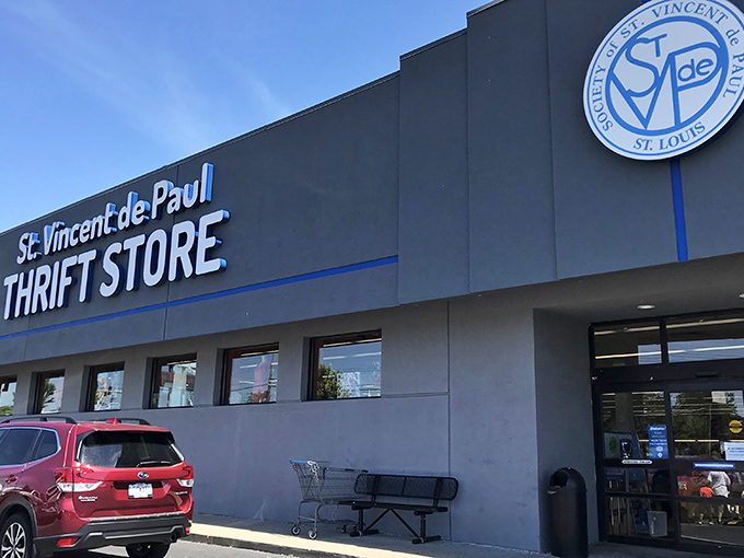 The unassuming exterior of St. Vincent de Paul Thrift Store in St. Ann hides a treasure trove within&mdash;like finding a speakeasy, but for vintage bargains.
