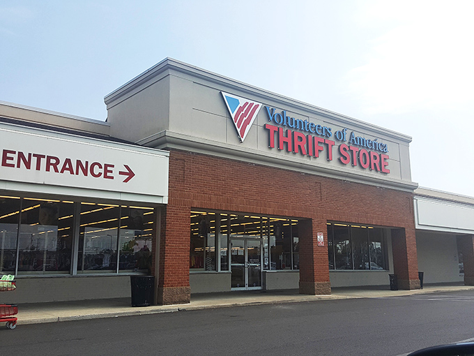 The unassuming brick facade of VOA Thrift Store on West Henderson Road hides a treasure trove of possibilities waiting inside.
