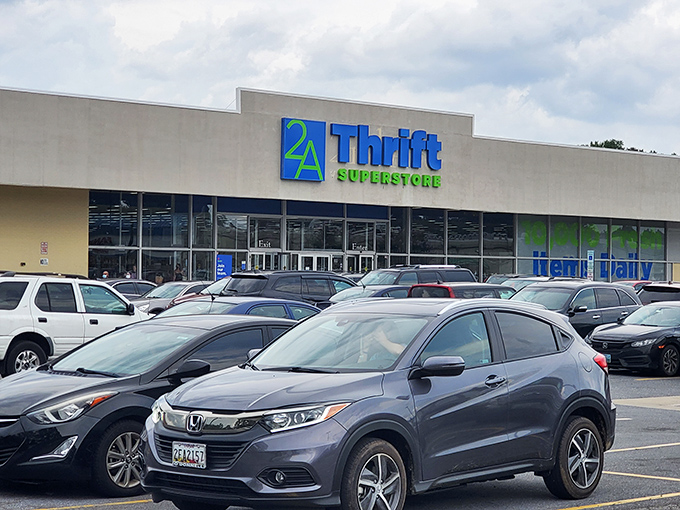 The blue sky perfectly frames this thrift paradise, where the "Superstore" part of the name isn't just clever marketing—it's a literal description of the treasure-hunting space that awaits.