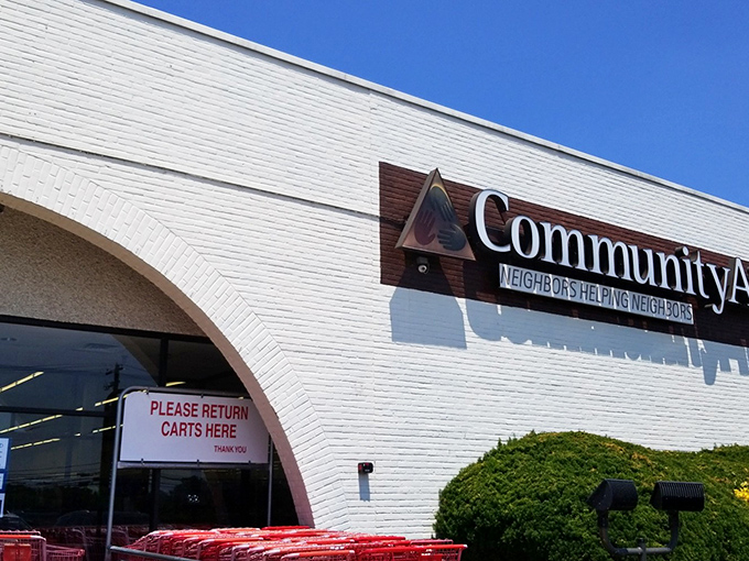 The white brick facade with its distinctive arch isn't just inviting&mdash;it's practically a portal to treasure hunting nirvana. "Neighbors Helping Neighbors" isn't just a tagline, it's a promise.
