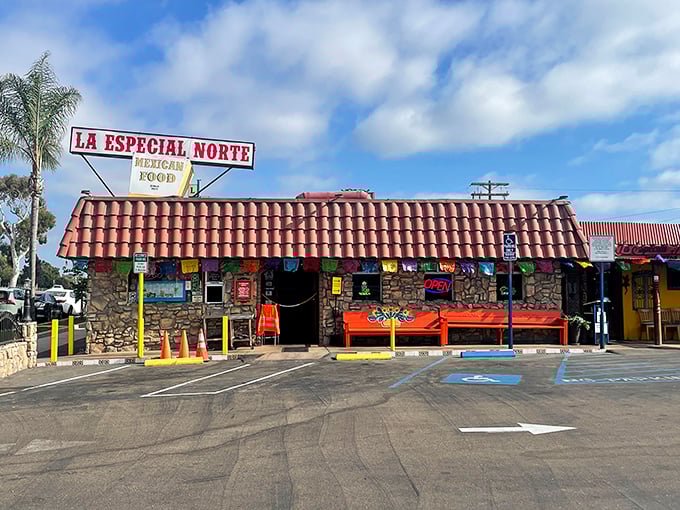 The unassuming exterior of La Especial Norte hides culinary treasures like a pirate's chest disguised as a mailbox. Authenticity begins at the stone facade.