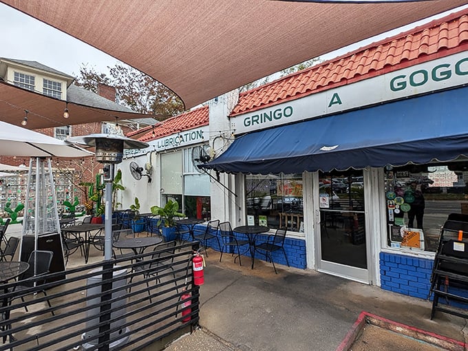 The terra cotta roof and bright blue accents welcome you like an old friend. Gringo A Go Go's patio beckons with the promise of good times and better tacos.