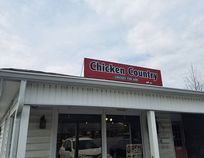 The unassuming exterior of Chicken Country might not win architectural awards, but that parking lot full of locals tells the real story.