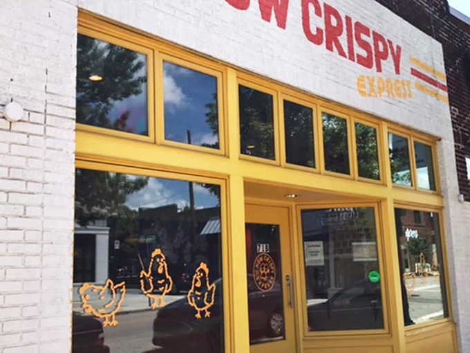 The sunshine-yellow exterior of How Crispy Express isn't just a building&mdash;it's a promise of the golden, crispy treasures waiting inside.