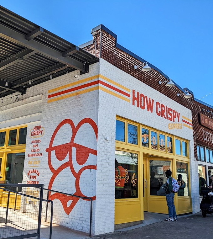 The sunshine-yellow exterior of How Crispy Express isn't just a building&mdash;it's a promise of the golden, crispy treasures waiting inside.