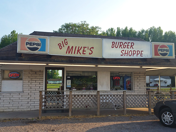 The humble roadside exterior of Big Mike's belies the burger greatness within, like finding a diamond in a gravel parking lot.