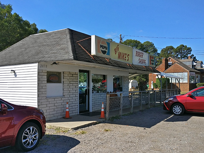 The humble roadside exterior of Big Mike's belies the burger greatness within, like finding a diamond in a gravel parking lot.