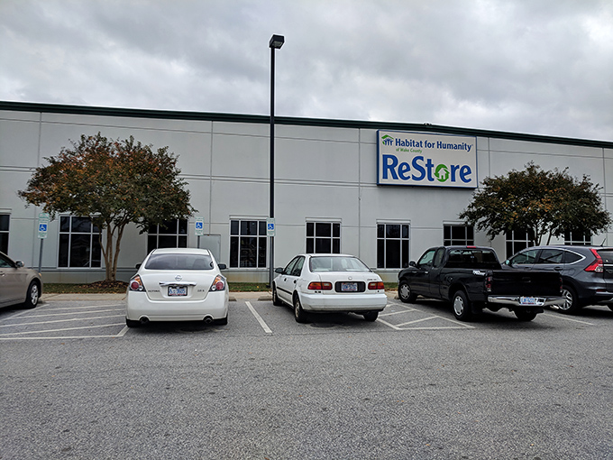 The unassuming exterior of Habitat Wake ReStore hides a treasure trove within, much like that plain-looking book that turns out to be the best read of your life.