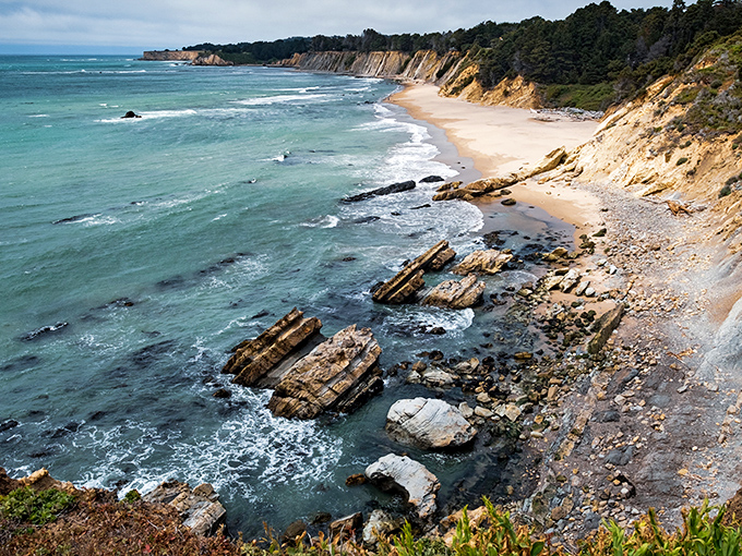 Nature's own masterpiece unfolds where dramatic cliffs meet pristine shoreline. Schooner Gulch offers the kind of solitude that makes you forget about your inbox completely.