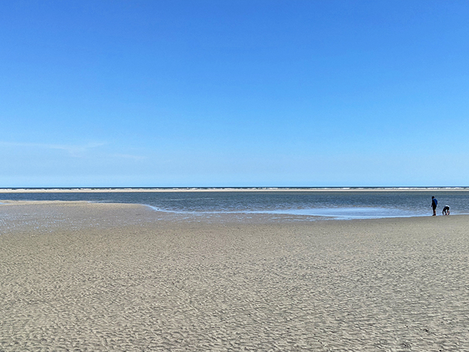 Endless horizon meets powdery white sand at Cabretta Beach, where your footprints might be the only ones for miles.