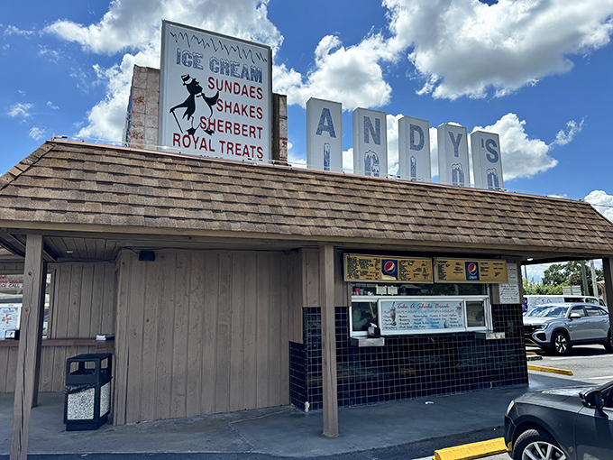 The unassuming exterior of Andy's Igloo stands like a time capsule in Winter Haven, promising comfort food treasures that no fancy fa&ccedil;ade could improve upon.
