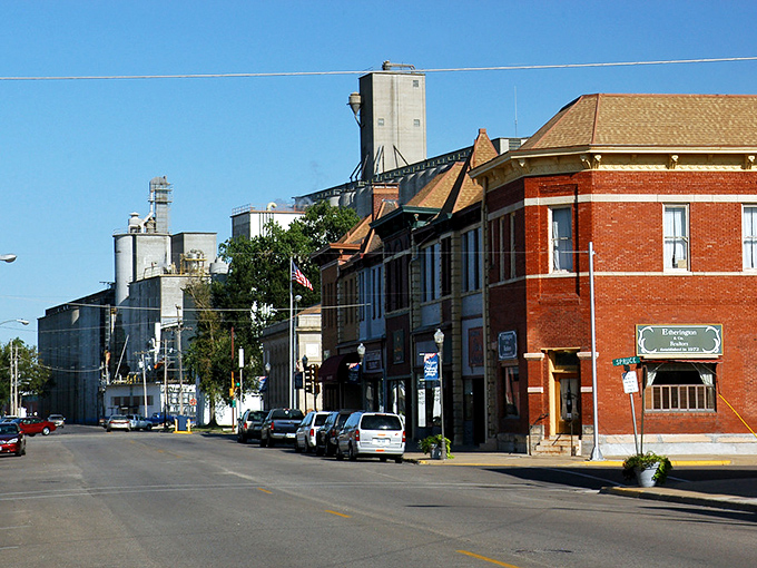 Abilene's downtown skyline blends agricultural roots with small-town charm. Those grain elevators aren't just for show&mdash;they're working monuments to Kansas's farming heritage.