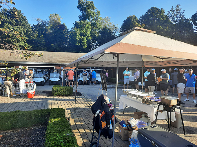 The outdoor setup at Garcia's proves the best culinary experiences don't need fancy tablecloths&mdash;just a tent, a grill, and people who know what they're doing.