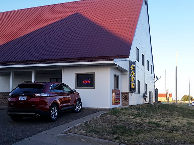 The unassuming exterior of Welcome Home Cafe in Colby might not scream "culinary destination," but that metal roof shelters some serious home cooking magic.