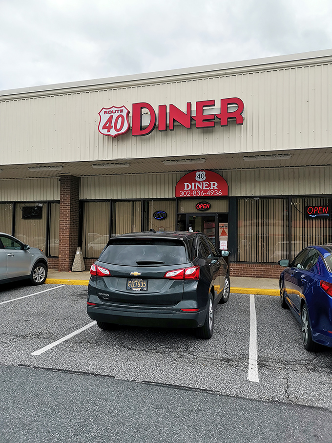 The unassuming exterior of Route 40 Diner belies the culinary treasures within. Like finding a diamond in a strip mall, this Bear landmark promises comfort without pretension. 