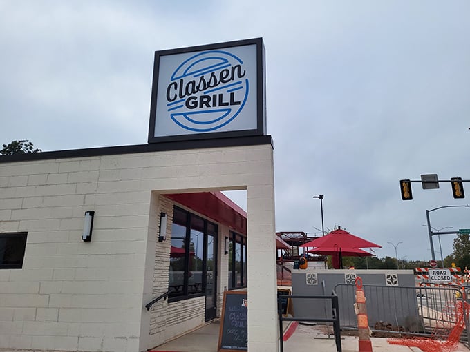 The unassuming white exterior of Classen Grill proves once again that the best breakfast spots often hide in plain sight, like culinary speakeasies waiting to be discovered.