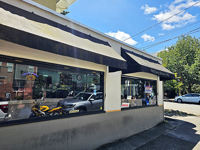 The unassuming exterior with its pink door and simple awning is Portland's breakfast equivalent of a speakeasy &ndash; you need to be in the know.