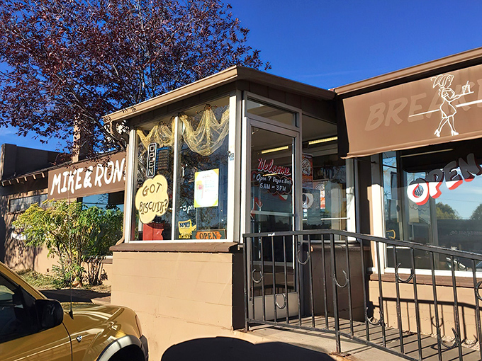 The unassuming exterior of Mike & Ronda's The Place West beckons like an old friend. No fancy frills, just the promise of breakfast bliss waiting inside.