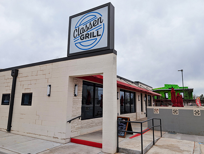 The unassuming white exterior of Classen Grill proves once again that the best breakfast spots often hide in plain sight, like culinary speakeasies waiting to be discovered.