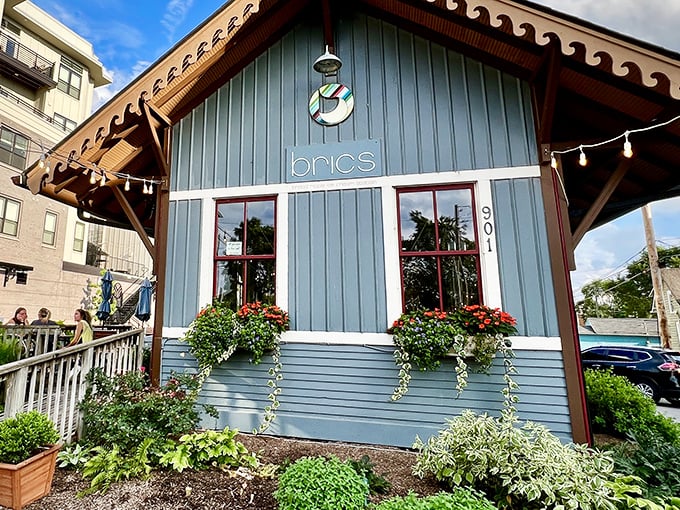 The blue-gray clapboard exterior of BRICS feels like discovering a secret clubhouse where happiness is served by the scoop.