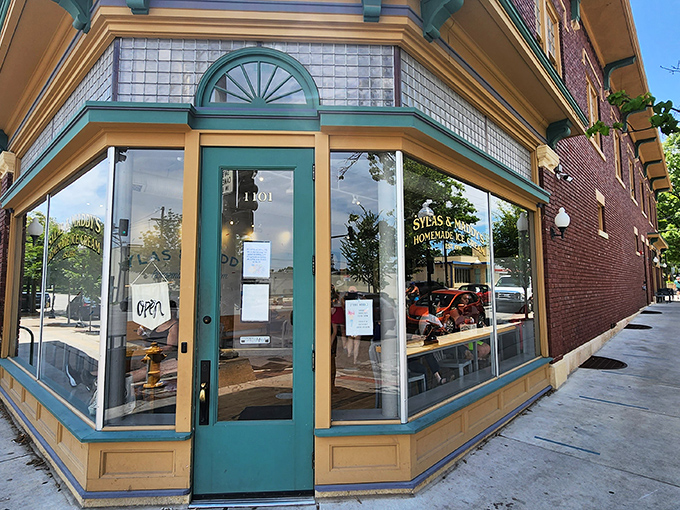 The corner shop that launched a thousand cravings. Sylas and Maddy's teal-trimmed storefront promises sweet salvation on even the hottest Kansas days.