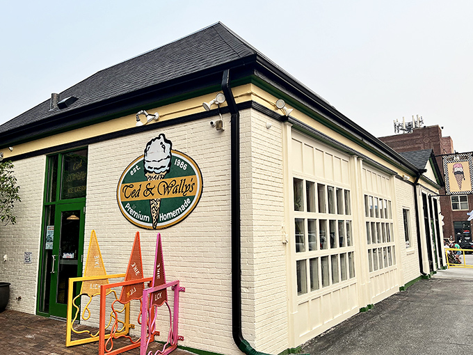 The white brick fortress with green trim isn't hiding nuclear codes&mdash;just Omaha's most addictive frozen treasures behind that unassuming vintage facade.