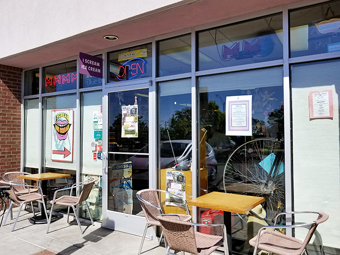 The unassuming storefront belies the wonderland within. I Scream Ice Cream's exterior is like a secret handshake&mdash;those who know, know.