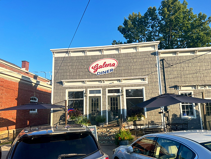 A diner that's more than just a pit stop! Galena Diner's charming exterior promises comfort food that'll hug your soul and tickle your taste buds.