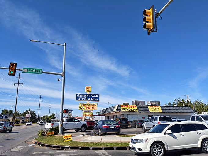 The unassuming exterior of Jimmy's Round-Up Cafe might not scream "culinary destination," but locals know better. This modest building houses Oklahoma comfort food royalty.