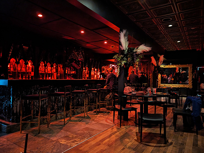 Where Edgar Allan Poe meets modern mixology &ndash; a wall of skulls that somehow makes you feel more alive than terrified.