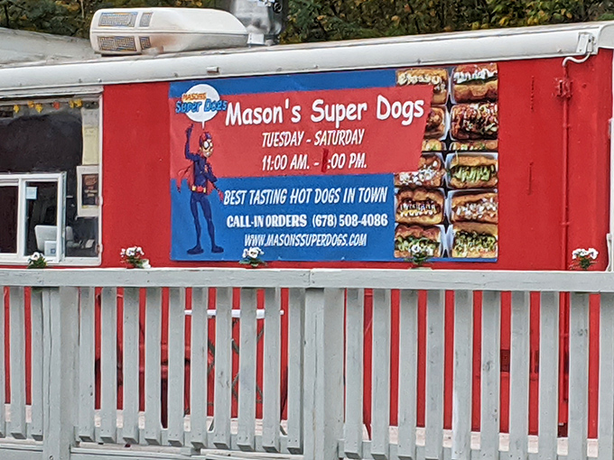 The superhero of hot dog joints has landed in Stonecrest! Mason's vibrant red food truck stands ready to rescue you from boring lunch options.