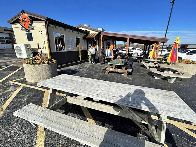 The unassuming exterior of Just Jeff's stands like a culinary speakeasy, hiding Columbia's best-kept secret behind modest signage and simple architecture.