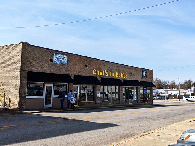 The unassuming brick exterior with bright blue awnings is like a culinary Clark Kent &ndash; ordinary on the outside, superhero-level deliciousness within. 