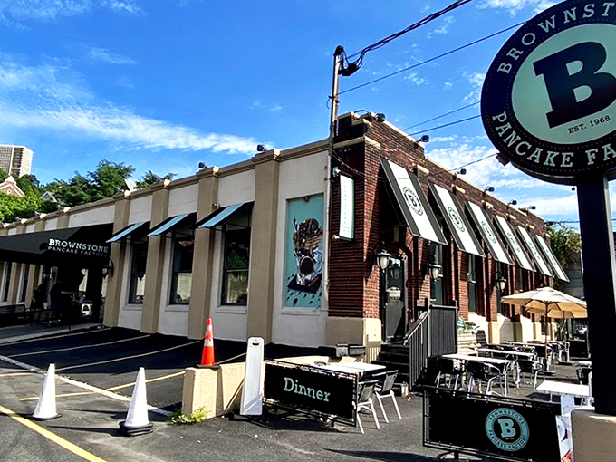 The iconic brick exterior with mint-green awnings promises breakfast dreams come true. This Edgewater landmark has become a pilgrimage site for waffle worshippers across New Jersey.