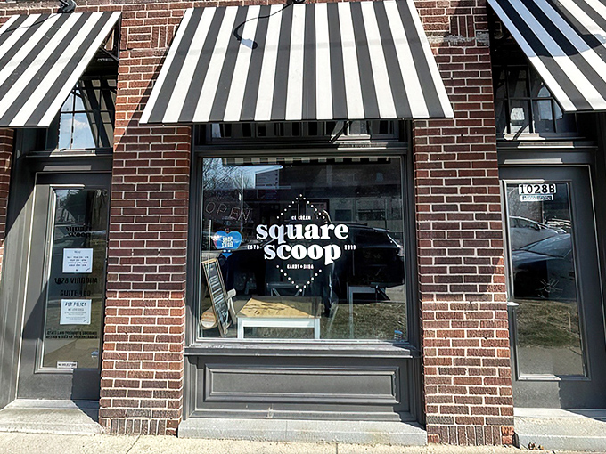 The classic black-and-white striped awnings are like a beacon for ice cream lovers. Behind this unassuming storefront lies frozen nirvana.