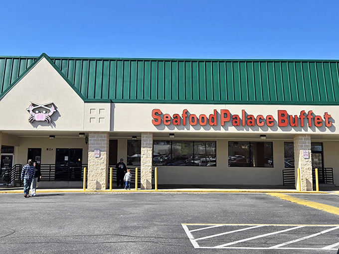 The unassuming exterior of Seafood Palace Buffet hides a seafood wonderland within. Like finding a pearl in an oyster, the real treasure awaits inside.