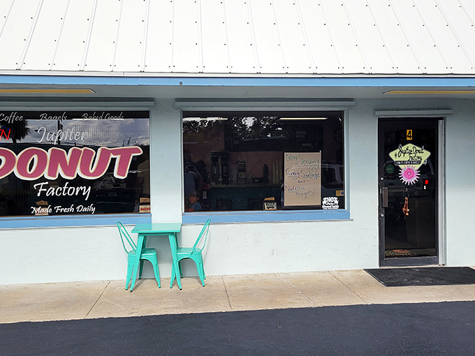 The unassuming exterior of Jupiter Donuts belies the sugary magic happening inside. Like all great food destinations, it's not about the facade.