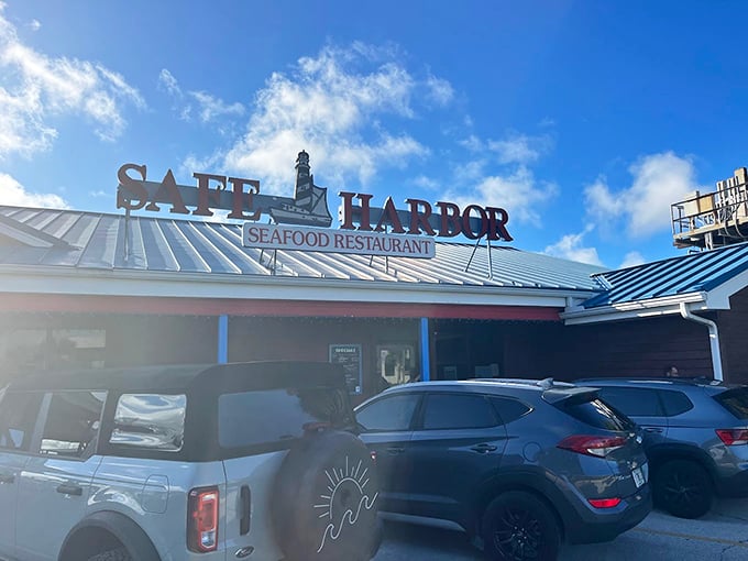 The weathered wooden exterior says everything you need to know&mdash;this place spends its money on the seafood, not fancy architecture. That's my kind of priority.