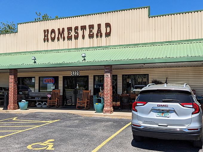 The unassuming exterior of Homestead Antique Mall belies the treasure trove within&mdash;like finding a portal to the past disguised as a strip mall storefront.