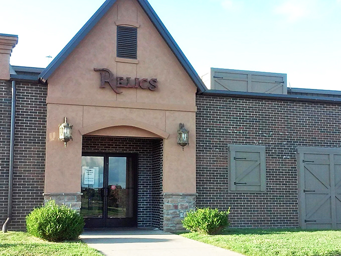 The humble brick entrance to Relics belies the time-traveling adventure waiting inside &ndash; Missouri's own TARDIS of treasures and trinkets.