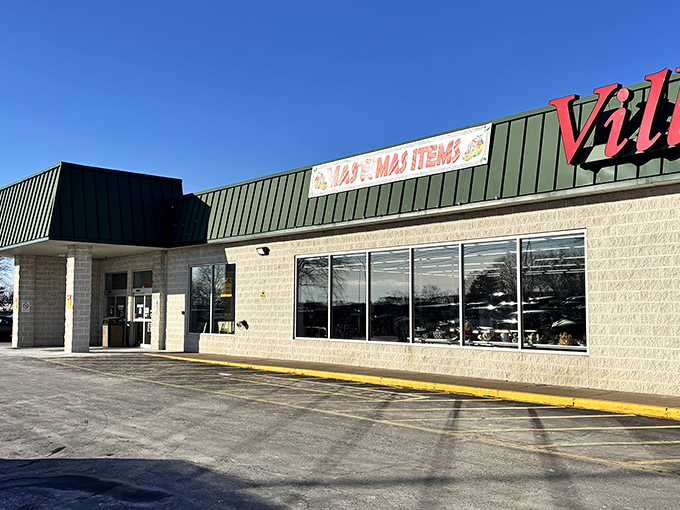 The unassuming exterior with its bold red signage and colorful window displays is like a siren call to bargain hunters across Northeast Ohio.
